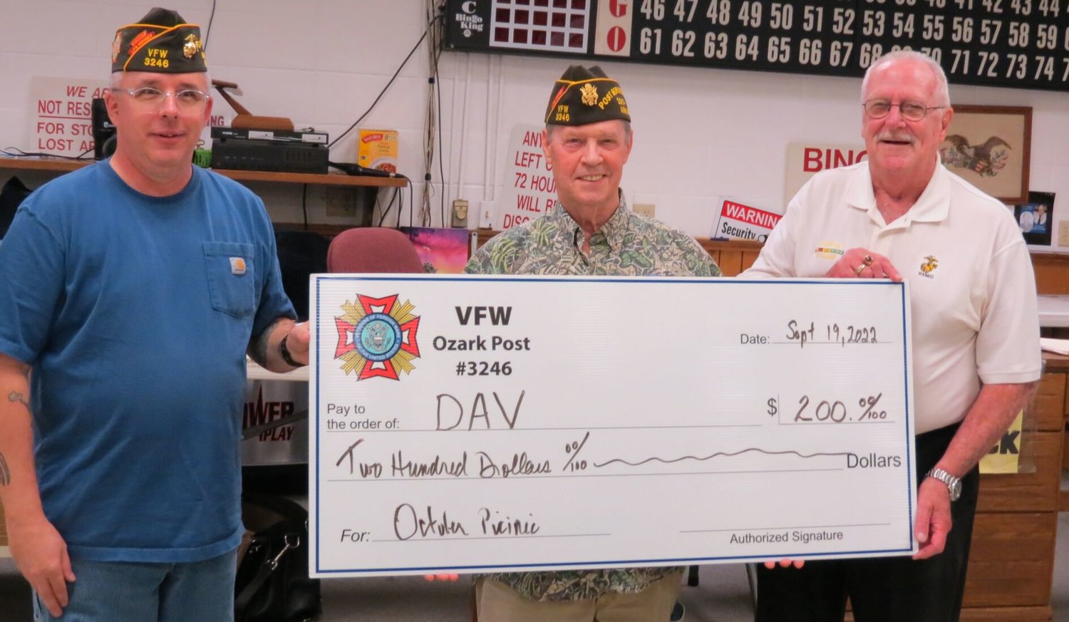 VFW donates to DAV picnic | Baxter Bulletin
