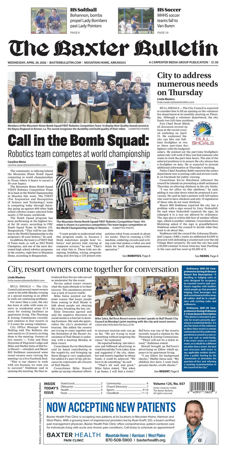 Wednesday, April 29, 2026 | Baxter Bulletin